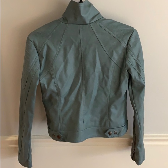 Bar III | Jackets & Coats | Bar Iii Faux Leather Teal Jacket Size Small ...